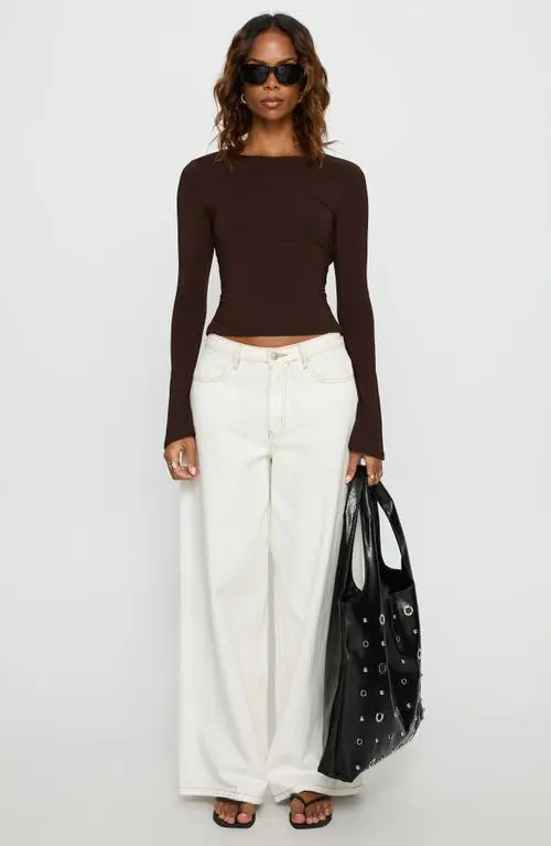 Princess Polly Harpur Long Sleeve Open Back Crop Top