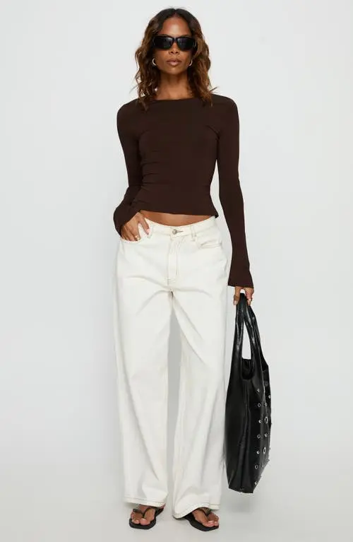 Princess Polly Harpur Long Sleeve Open Back Crop Top