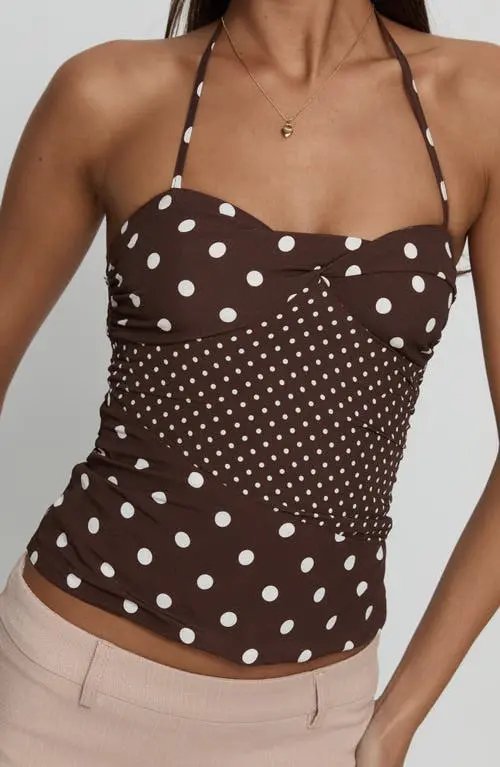 Princess Polly Marguerite Polka Dot Halter Top
