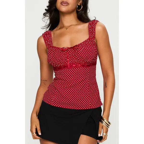 Princess Polly Garconne Polka Dot Top