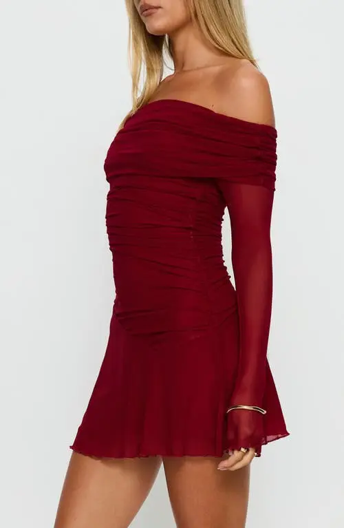 Princess Polly Koki Long Sleeve Off The Shoulder Minidress