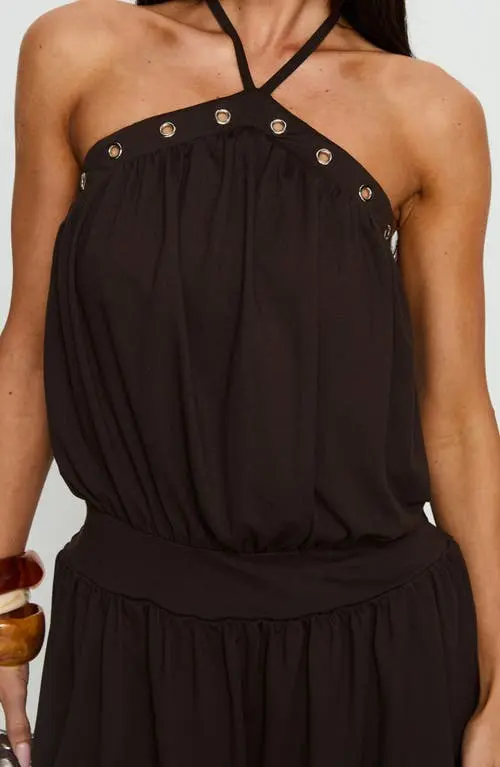 Princess Polly Eyelet Detail Halter Bubble Playsuit