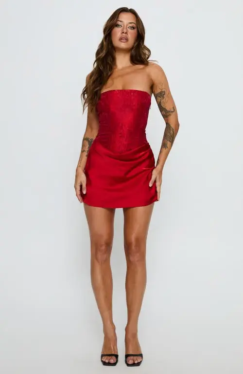 Princess Polly Jenevieve Strapless Satin Mini Dress