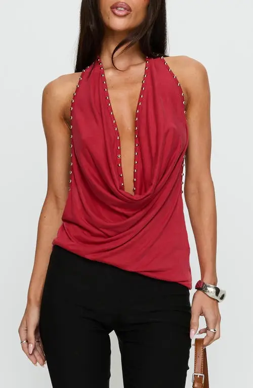 Princess Polly Studded Cowl Neck Top