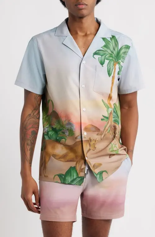 MAVRANS Florida Panther Weekend Short Sleeve Performance Button-up Shirt