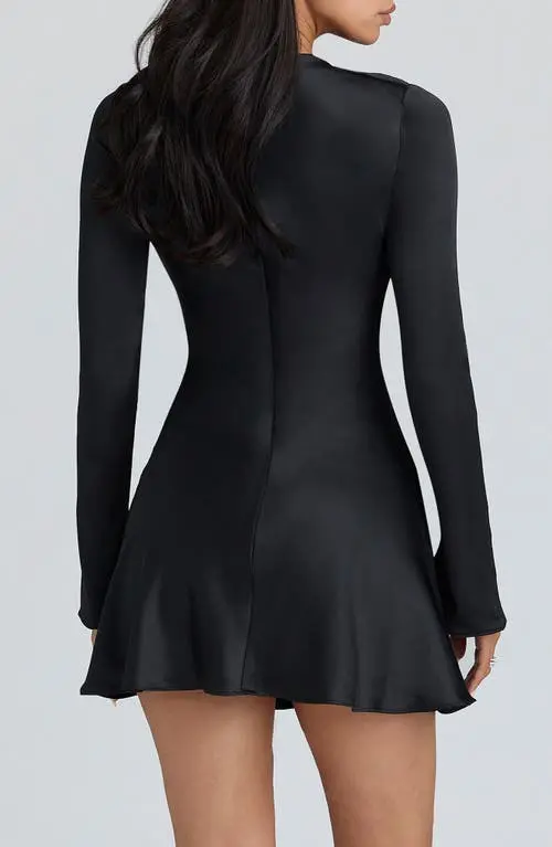 House Of Cb Lulu Long Sleeve Mini Dress - Black