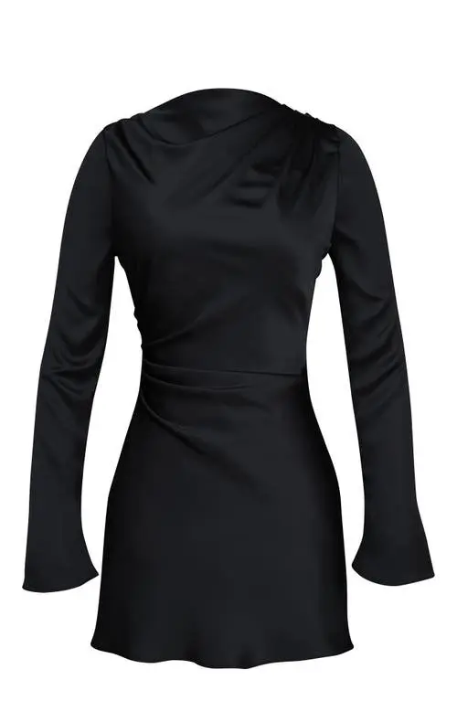 House Of Cb Lulu Long Sleeve Mini Dress - Black