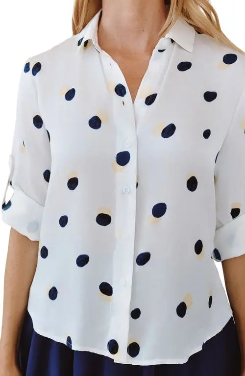 Bella Dahl Dot Split-back Button-up Shirt - Spring Dots
