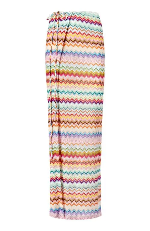 Missoni Long Pareo Skirt With Pixel-effect Zigzag Pattern - Multicoloured