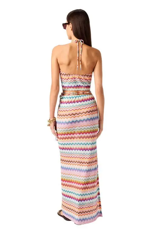 Missoni Long Pareo Skirt With Pixel-effect Zigzag Pattern - Multicoloured