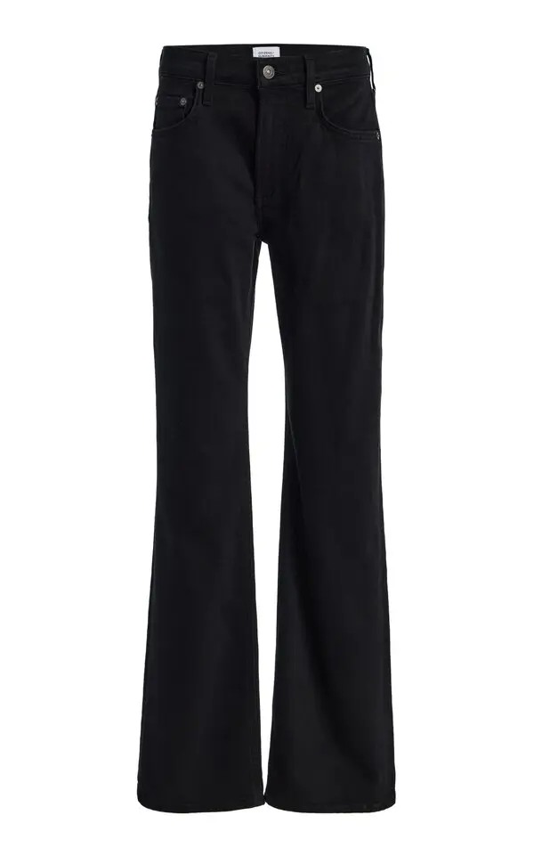 Citizens Of Humanity Genova Cashmere-denim Low-rise Bootcut Jeans - Black