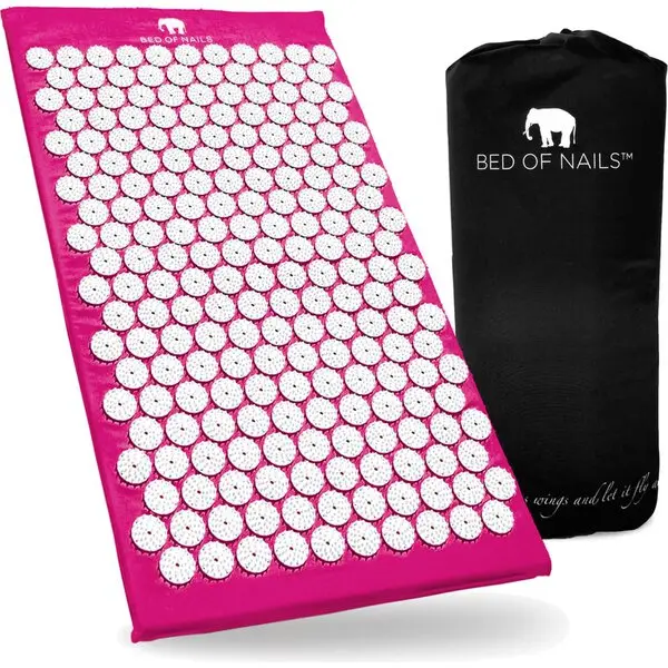 BED OF NAILS Bon Acupressure Mat Original Acupressure Design With 8820 Precision Nails - Pink