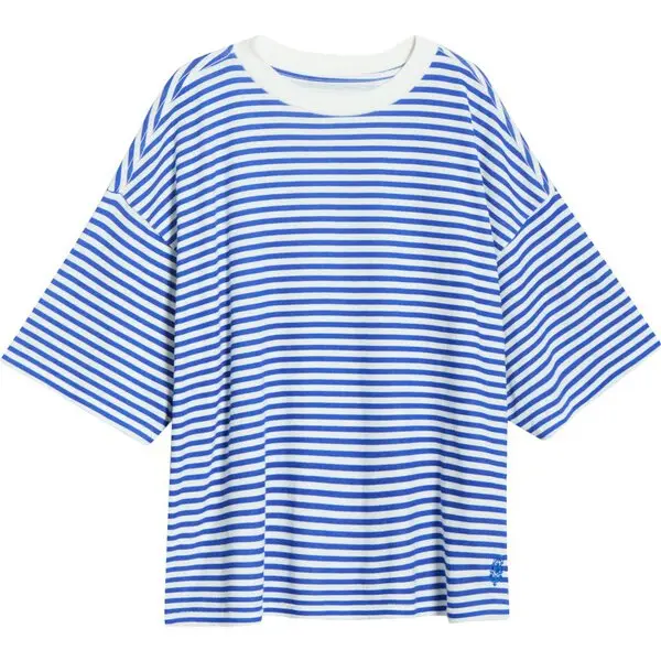 Free People Relaxed Fit Striped T-shirt - Prep Stripe Electric
