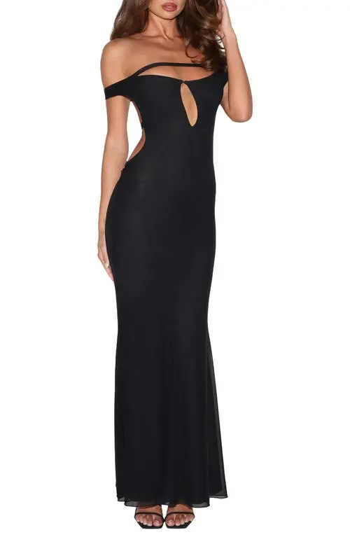 open lace back dress JENNI MAXI PLUNGE DRESS