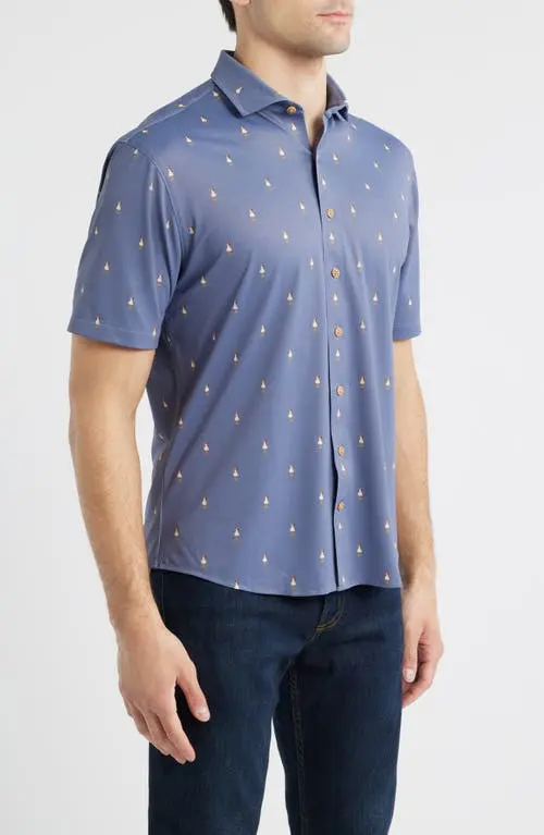 Johnnie-o Hula Dance Print Short Sleeve Button-up Shirt