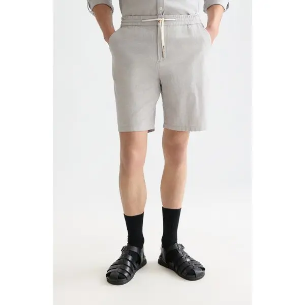 Scotch & Soda Cotton & Linen Chino Shorts - Grey