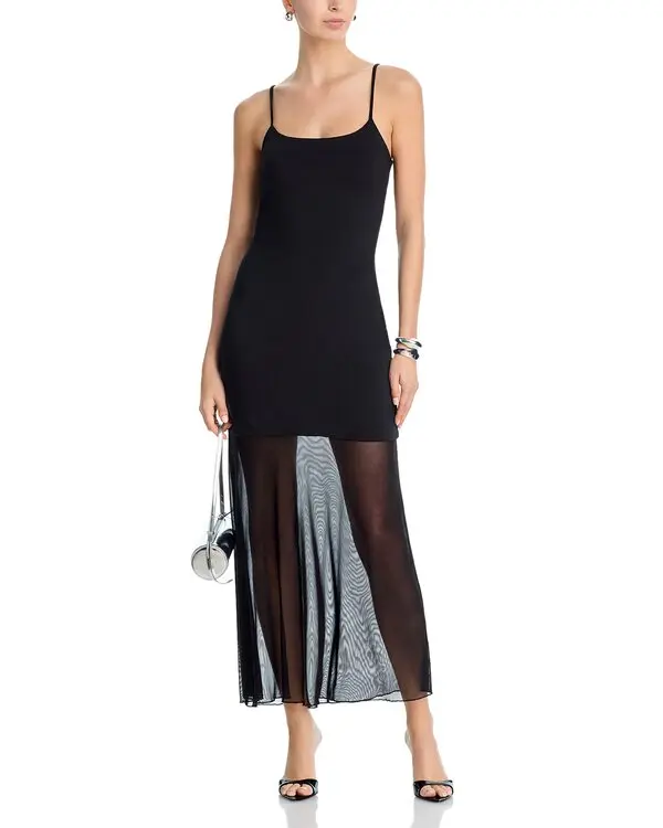 Aqua Mesh Skirt Knit Cami Dress