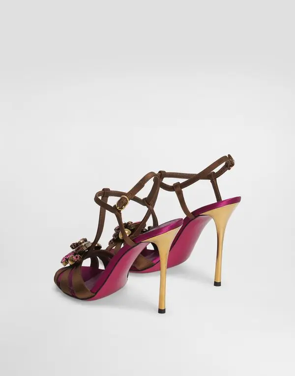 Dolce & Gabbana Keira 2.0 Satin Sandals With Embellishments - Multicolor
