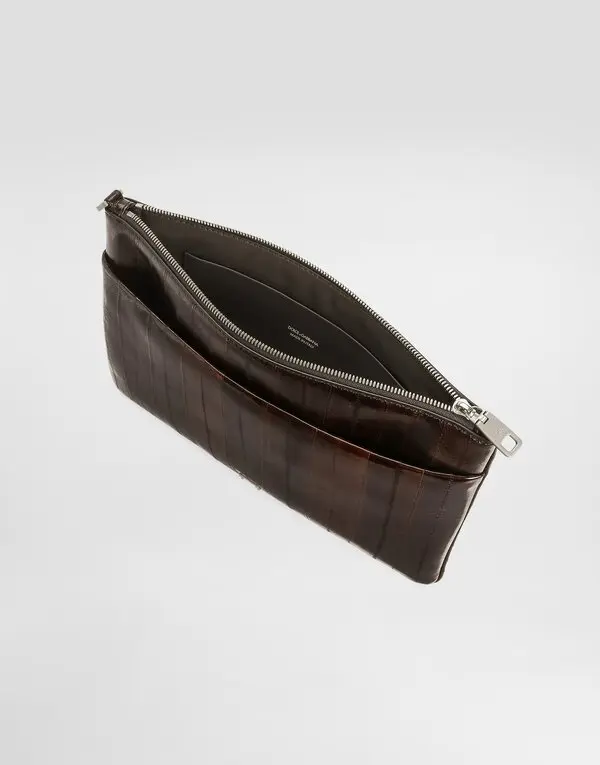 Dolce & Gabbana Eel Leather Necessaire - Brown