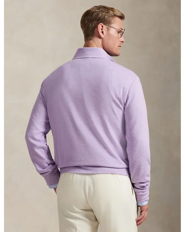 Polo Ralph Lauren Textured Double-knit Quarter Zip Pullover - Purple