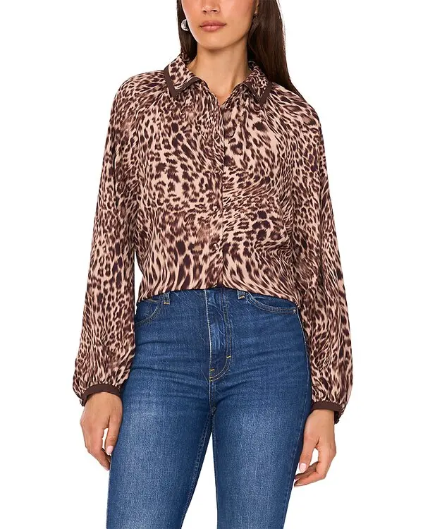 Vince Camuto Printed Raglan Sleeve Shirt