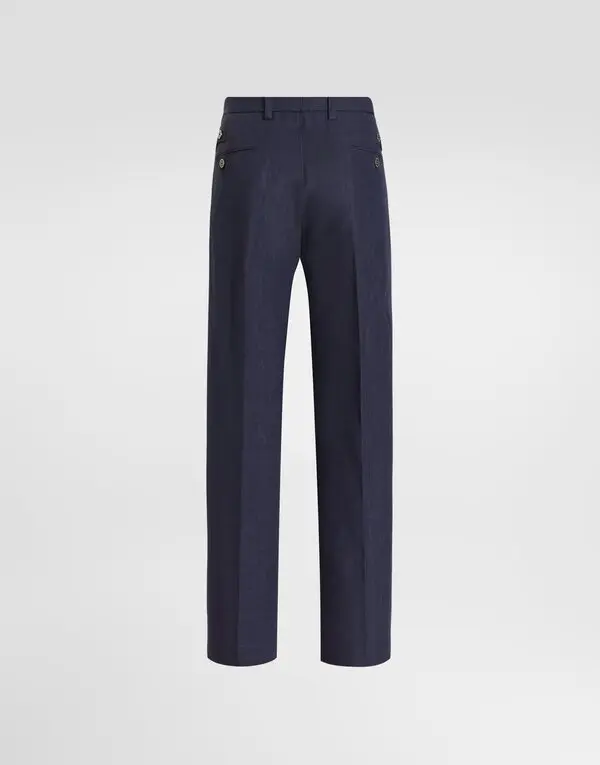 Dolce & Gabbana Linen Tailored Pants - Blue