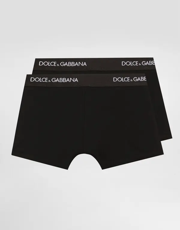 Dolce & Gabbana Boxer Two-pack With Branded Elastic - Black