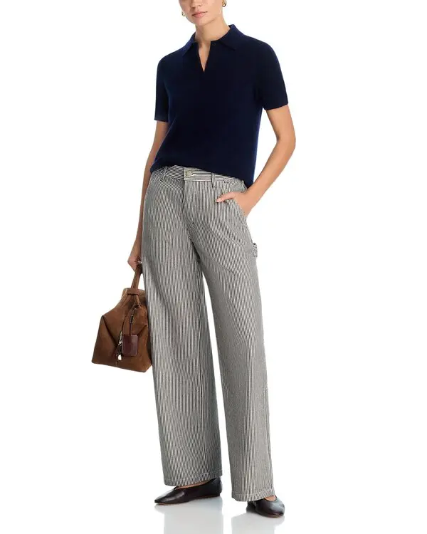 Bloomingdale'S 100% Cashmere Polo Sweater - Navy