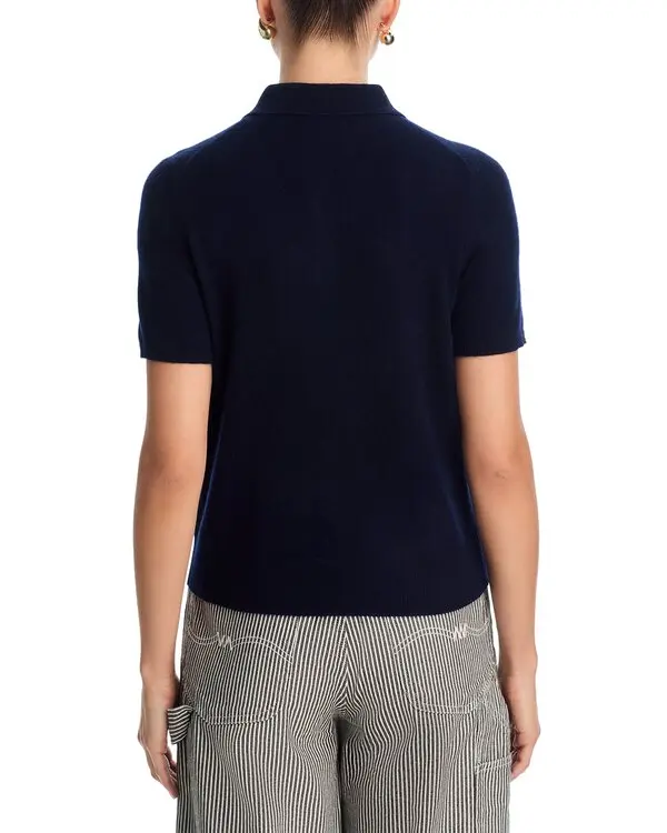 Bloomingdale'S 100% Cashmere Polo Sweater - Navy