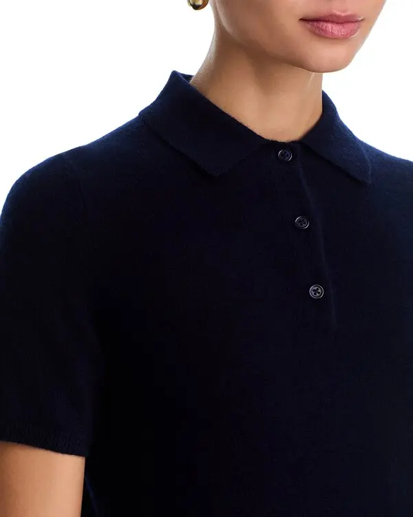 Bloomingdale'S 100% Cashmere Polo Sweater - Navy