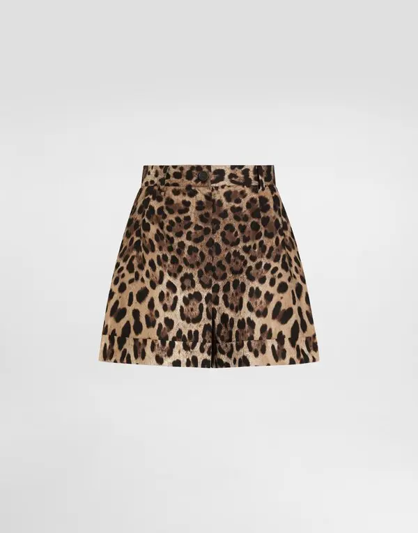Dolce & Gabbana Leopard-print Poplin Shorts - Multicolor
