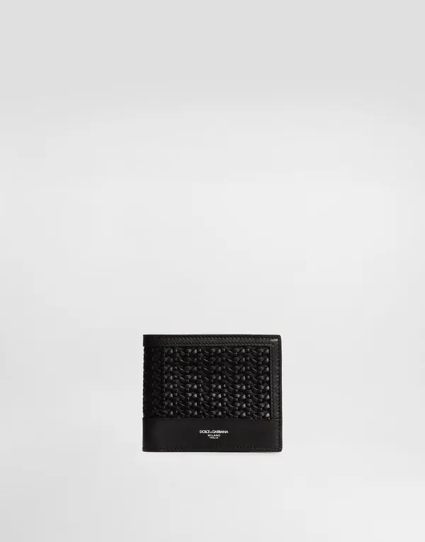 Dolce & Gabbana Woven Plongé Calfskin Wallet - Black