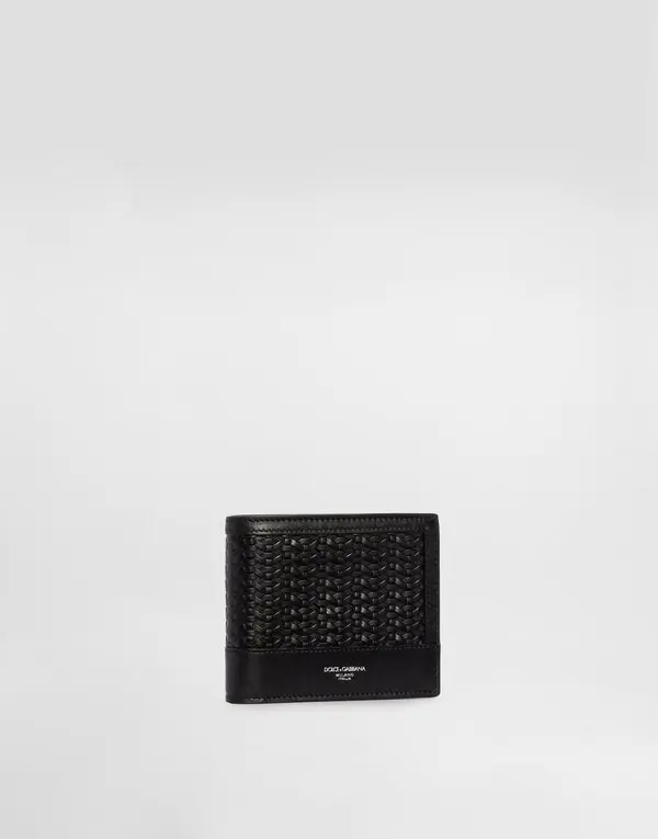 Dolce & Gabbana Woven Plongé Calfskin Wallet - Black