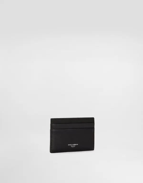 Dolce & Gabbana Woven Plongé Calfskin Card Holder - Black