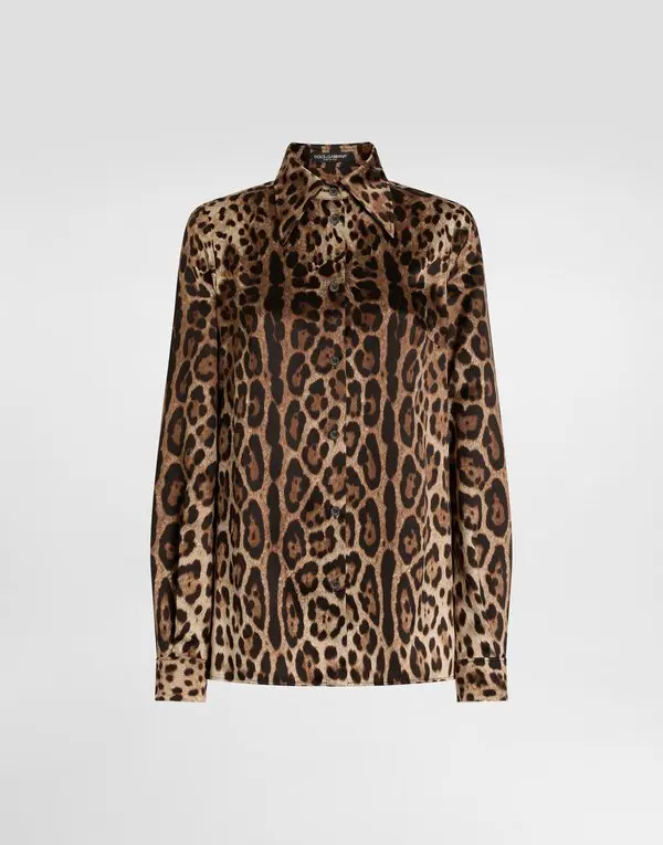 Dolce & Gabbana Leopard- Satin Shirt