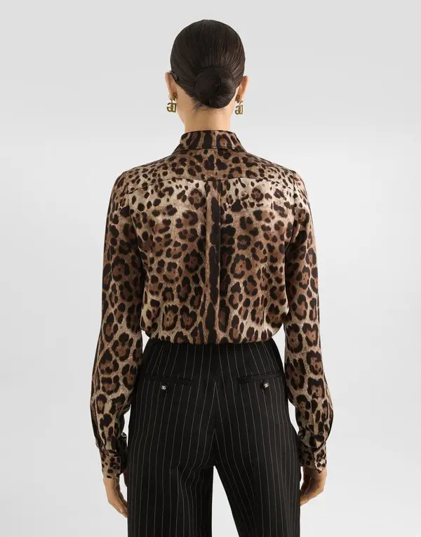 Dolce & Gabbana Leopard- Satin Shirt