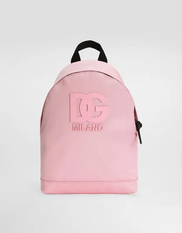 Dolce & Gabbana Nylon Backpack With Dg Patch - Pink