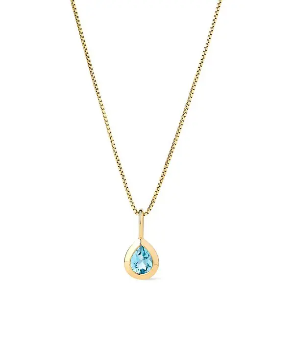 ANA LUISA Teardrop Charm Necklace - Swiss Blue Topaz