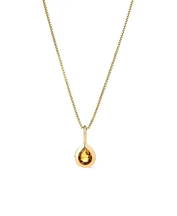 ANA LUISA Teardrop Charm Necklace - Yellow Citrine