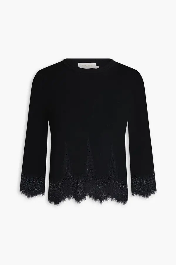 Zimmermann Lace-trimmed Wool Top
