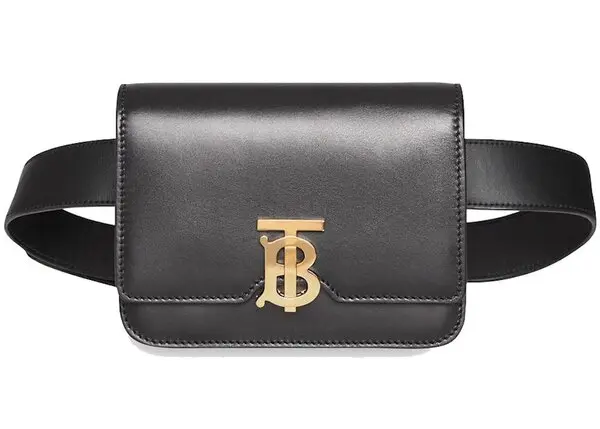 Burberry Belted Leather Tb Bag - Black