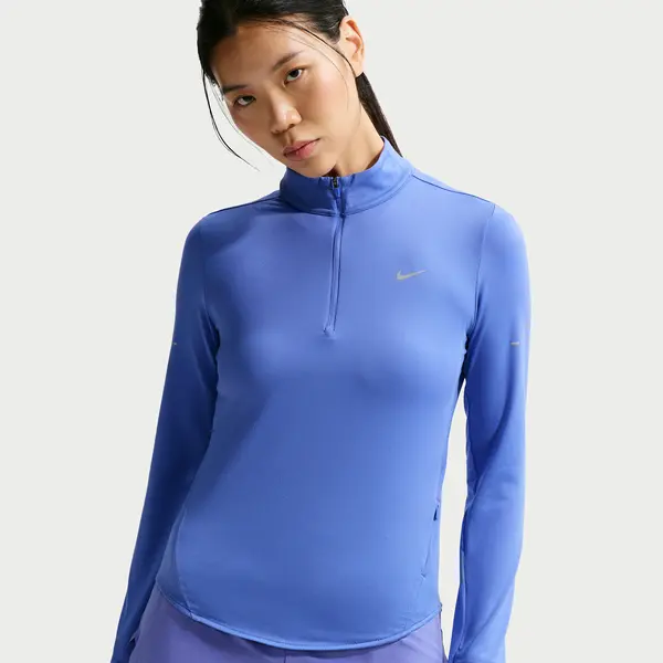 Nike Swift Dri-fit Uv Quarter-zip Running Top - Blue