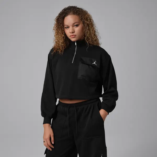 JORDAN Brooklyn Fleece 1/4-zip Hike Mike Top - Black