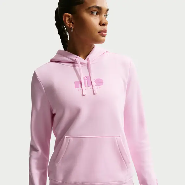 Nike Sportswear Club Fleece Graphic Pullover Hoodie - Pink