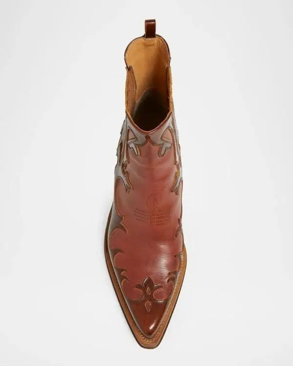 Gabriela Hearst 70mm Cassidy Western-style Leather Booties - Cognac