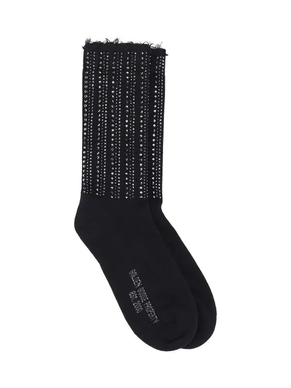 Golden Goose Crystals Embellished Socks - Black