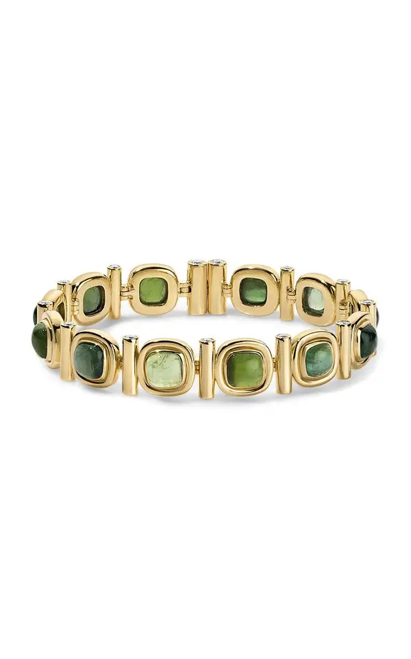 JADE RUZZO Gilda 18k Yellow Gold Tourmaline And Diamond Bracelet
