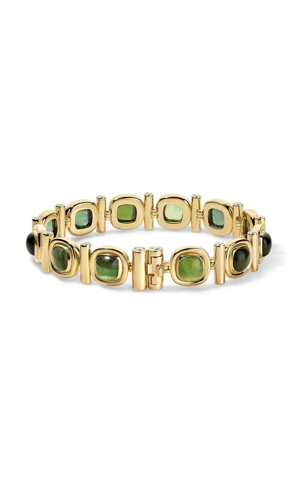 JADE RUZZO Gilda 18k Yellow Gold Tourmaline And Diamond Bracelet
