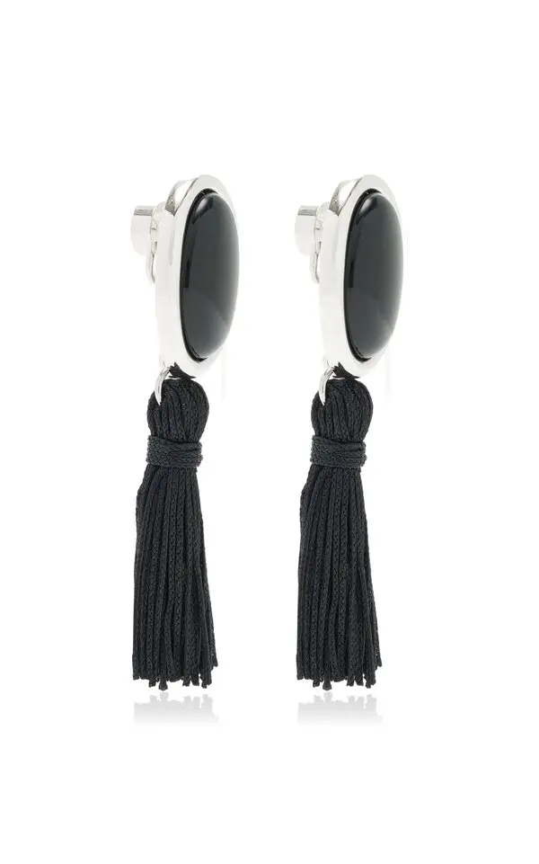 JULIETTA Jude Tasseled Onyx Earrings