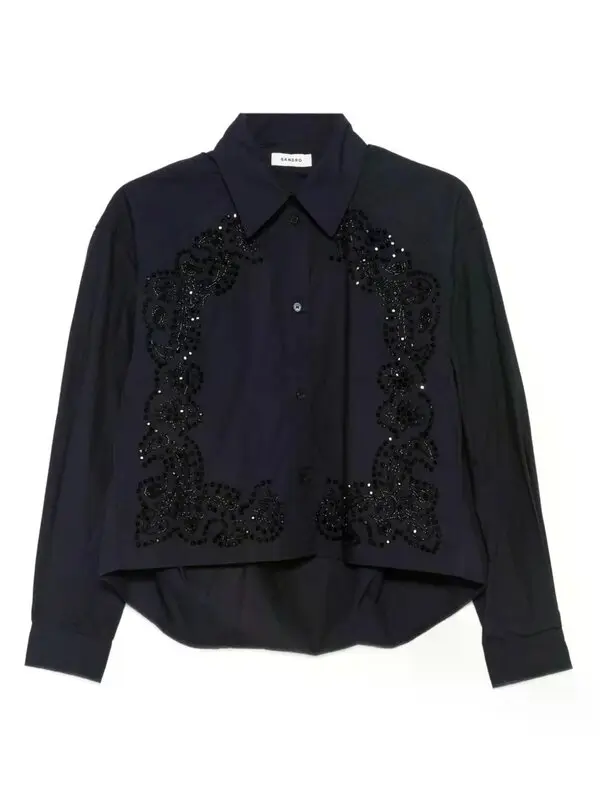 Sandro Embroidered Floral Shirt